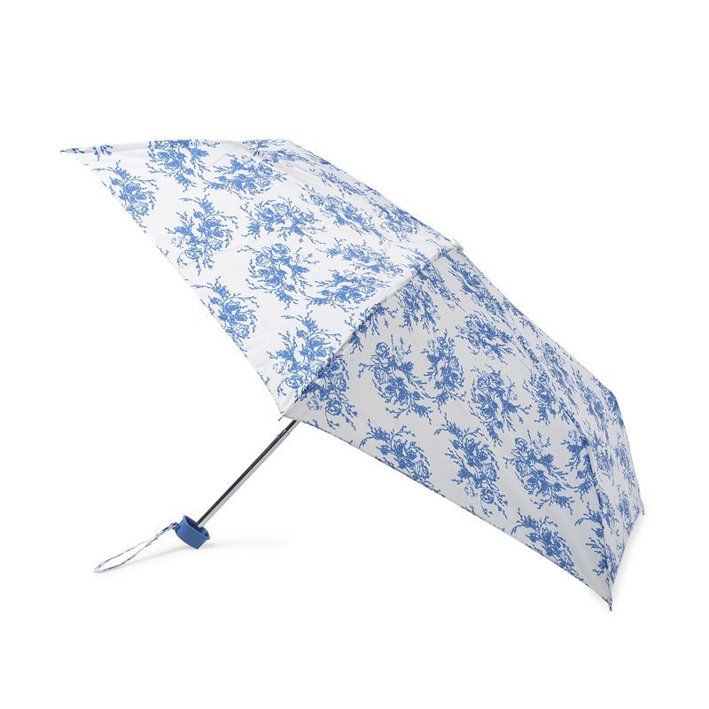 Miniflat Blue Flower Print Compact Umbrella - Jolly Brolly – Jollybrolly