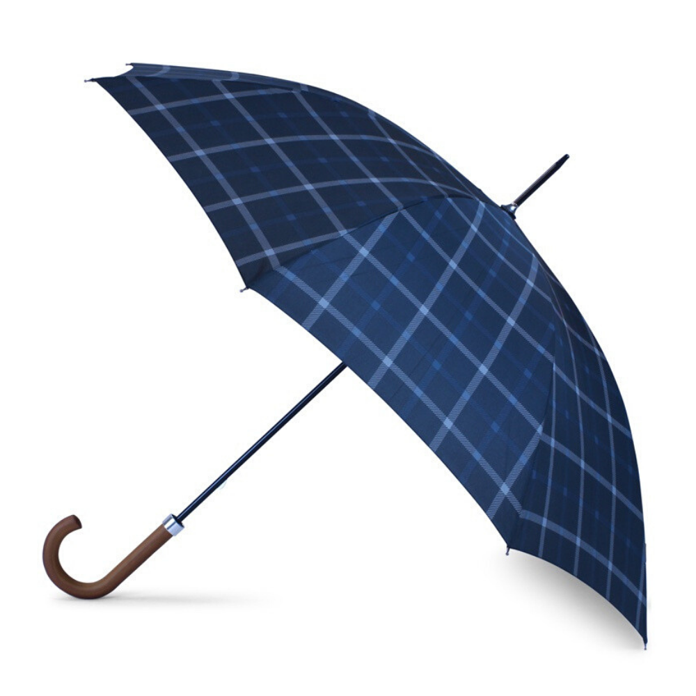 Totes Manual Walker Wood Handle Printed Umbrella -Jollybrolly